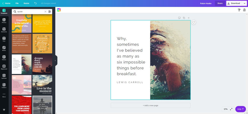 Using Canva - using a template to share client feedback