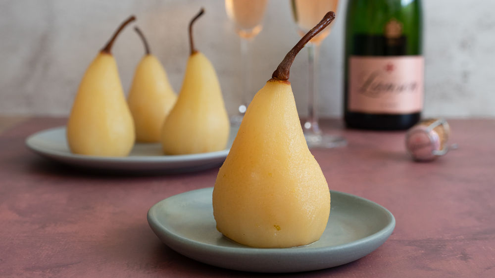 Champagne Poached Pears