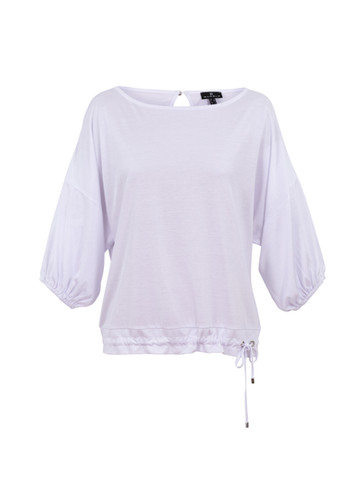 Marble White Puffed Sleeve Top | Spoiled Rotten