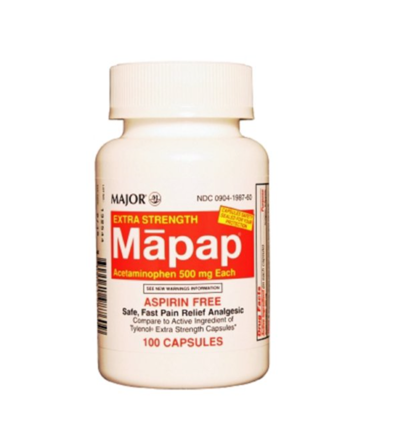Major Mapap Aspirin-Free Extra Strength Pain Relief Tablets, 500 mg ...