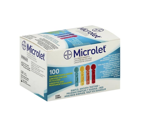 Microlet Lancets, Silicone-Coated, Colored 100 ea | Harbor Town Pharmacy