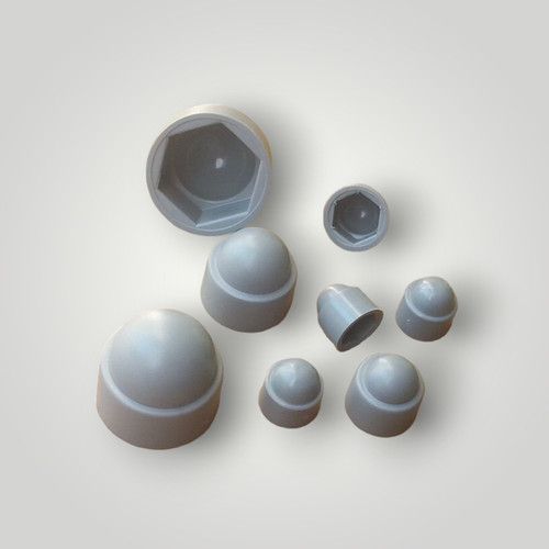 Grey Plastic Bolt Nut Covers Caps Domed Hexagon | KTSparts2015