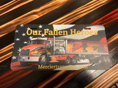 Our Fallen Heroes License Plate | Mercier Transport