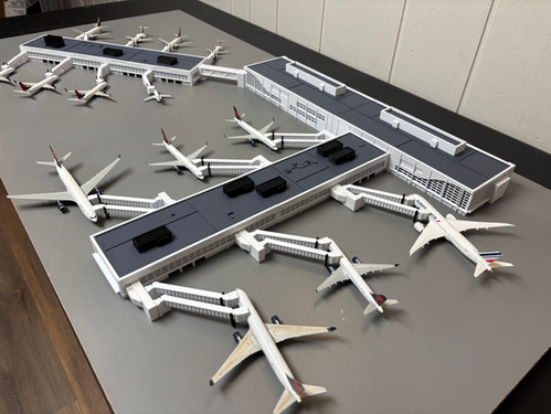 1/400 Scale Airport Terminal Dual Concourse #7090 | model-airport-net