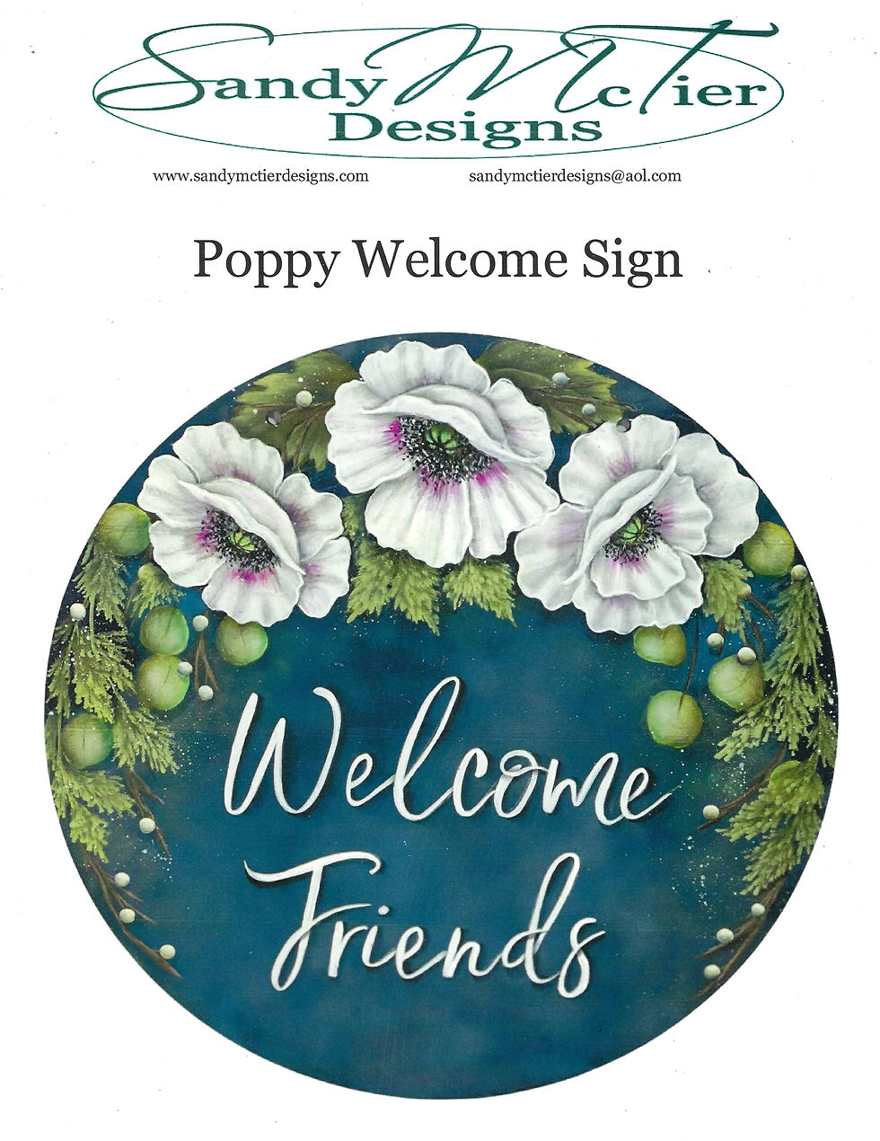 Sandy McTier Welcome Friends Poppy Sign ePacket | My Vxw Site V47dag