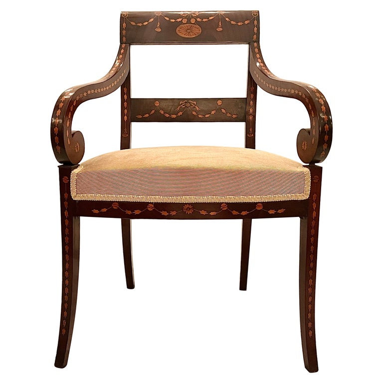 antique-mahogany-desk-chair-louis-philippe-voltaire