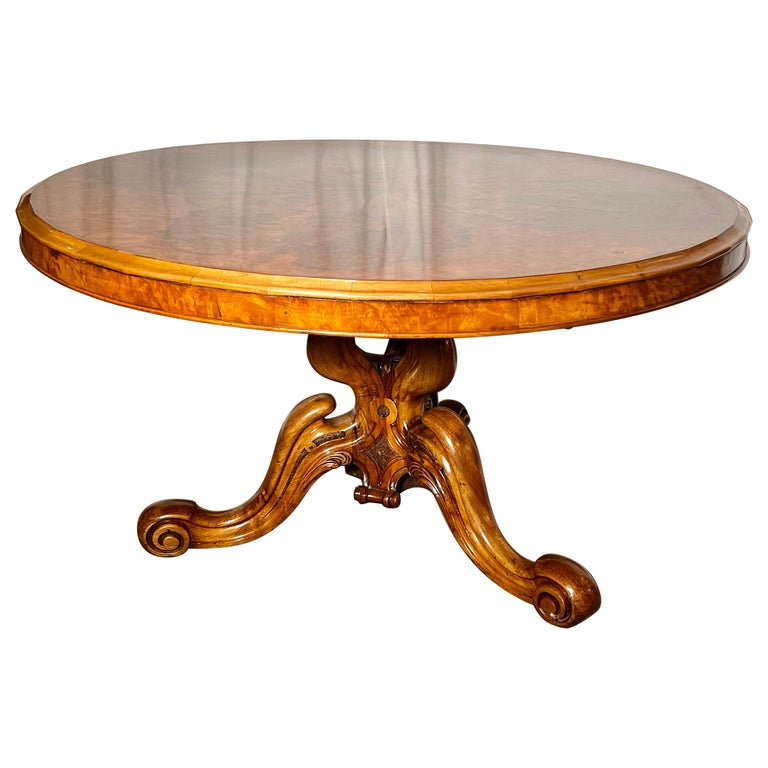 Keil's Antiques antique-english-burled-walnut-center-table-circa-1890-s