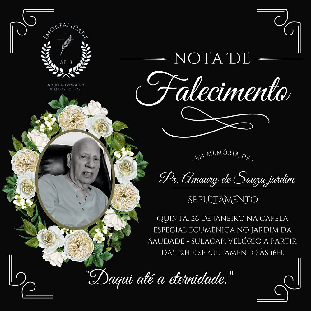 NOTA DE FALECIMENTO NOTA DE FALECIMENTO