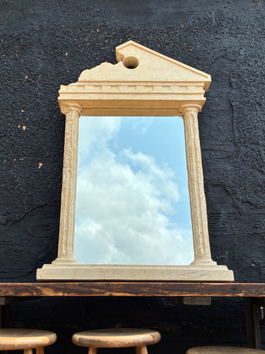 Corinthian Style Architectural Stone Wall Mirror Panel Marble Over ...