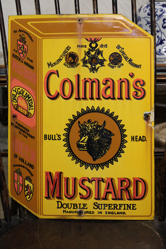 Vintage Colmans Mustard Enamel Advertising Collectable Sign English Tin ...