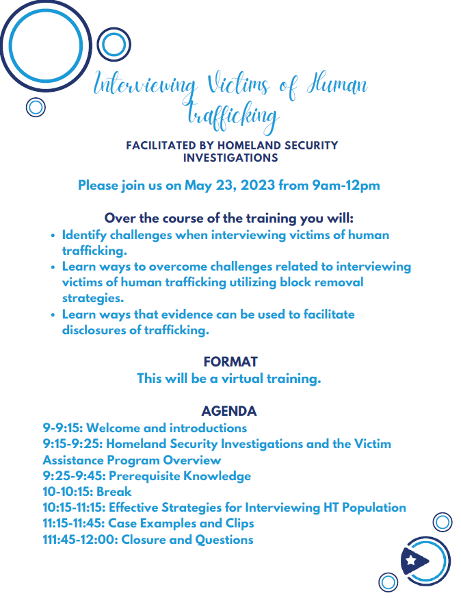 Interviewing Victims of Human Trafficking | ONCAC