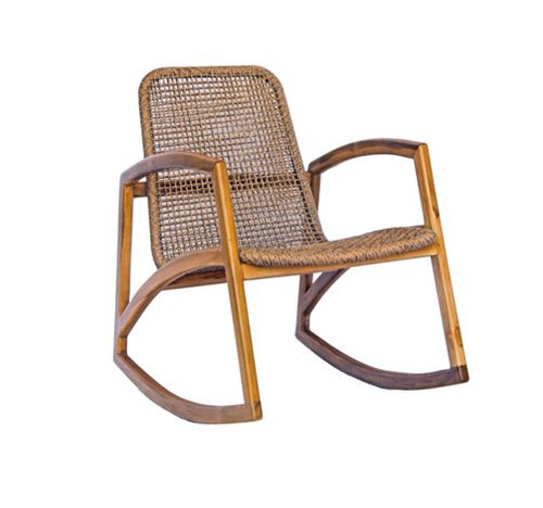 Rocking Chair Teak and Resin Rope | Bay Furniture