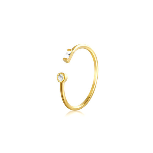 S925 Adjustable CZ Open Ring | MADE IN SHAPES