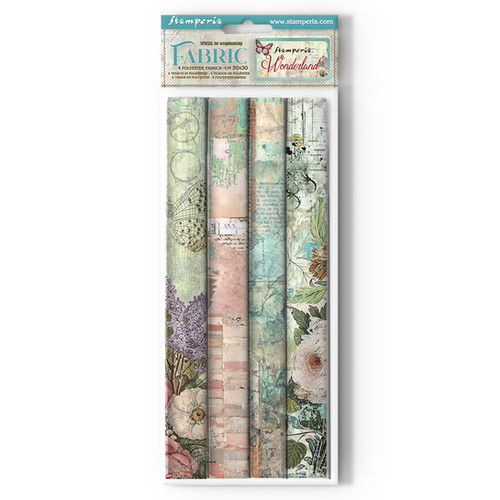 Pack 4 sheets fabric cm 30x30 - Wonderland | Viola Craft