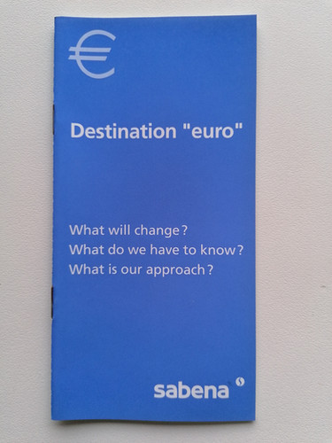 Sabena Book Leaflet Destination Euro English version | The Flying Sabenien