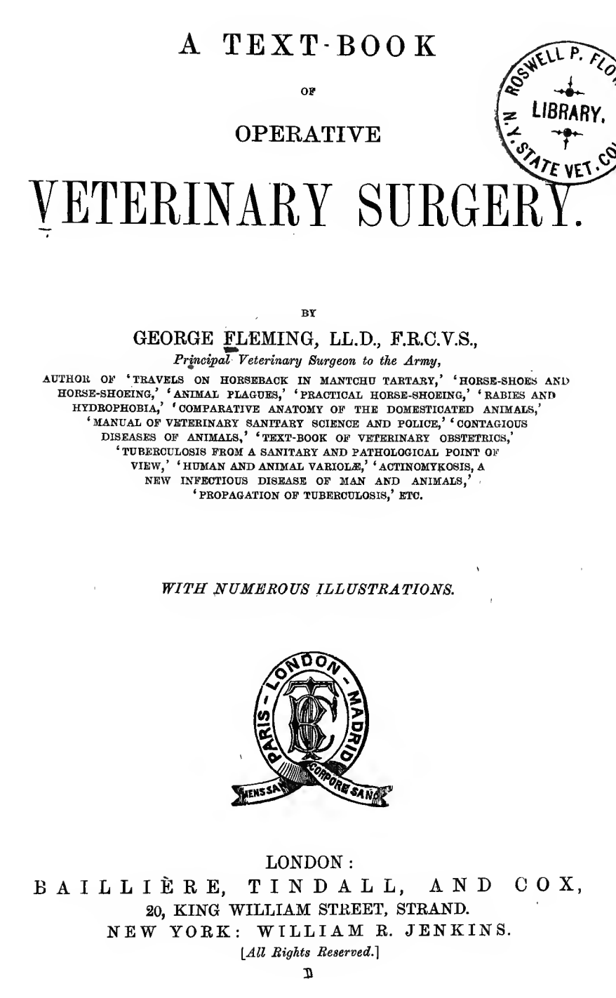 A Manual of Operative Veterinary Surgery | Horse Education Online