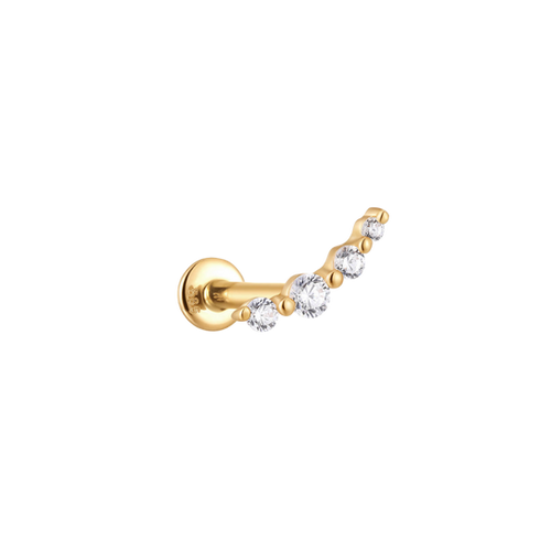 14k Solid Gold Diamond Climbing Labret | LollieShop