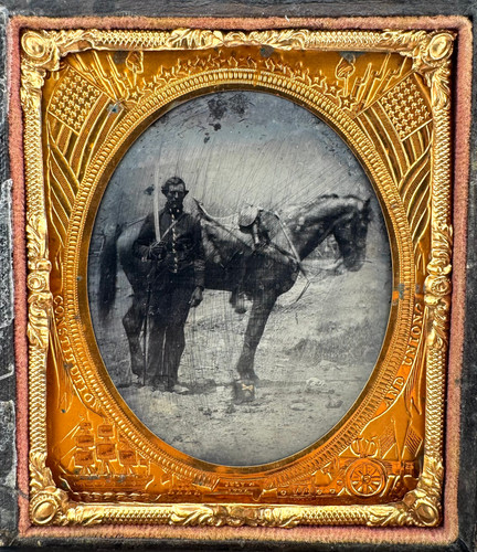 1/6th Plate Tintype of a Federal Cavalry Soldier Armed with Saber by ...