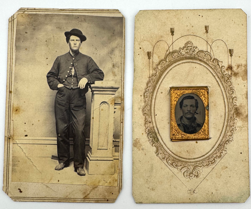 Pair of Likely 12th Michigan Infantry Soldiers CDV and Gemtype | Massie ...