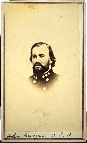 CDV of Confederate General John Hunt Morgan with Nashville, Tennessee ...