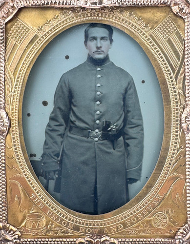 1/9th Ambrotype of Federal Soldier “George Poe” with Gutta Percha Case ...