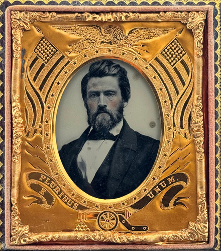 1/6th Plate Ambrotype of a Handsome Fellow with a Patriotic Mat ...
