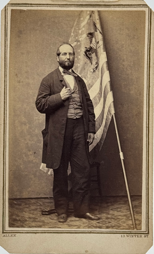 Patriotic CDV of “Augustus Heath” with American Flag in Background ...
