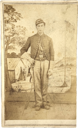 CDV of a Armed Federal Cavalry Soldier with Saber and Patriotic ...