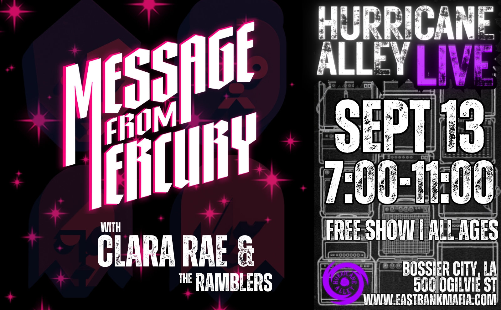 Message From Mercury with Clara Rae @ Hurricane Alley LIVE | East Bank ...