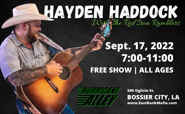 Hayden Haddock w/ The Red Iron Ramblers @ Hurricane Alley LIVE | East ...