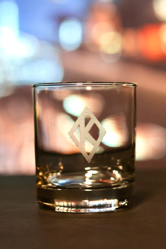 10 oz K Diamond Rock Bar Glass | The Kappa Kave