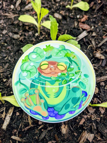 Frog Sphere vinyl sticker | Cat Toennisson