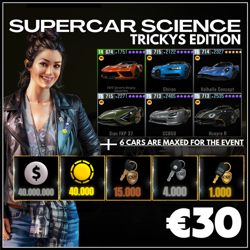 SUPERCAR SCIENCE BUNDLE TRICKYS EDITION | CSR2 Resources