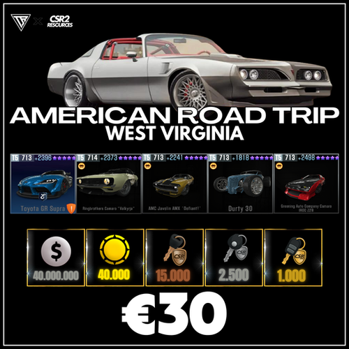 AMERICAN ROAD TRIP WEST VIRGINIA TRICKYS EDITION | CSR2 Resources