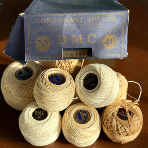 Parisian cotton crochet thread spools and box | Quintessentially Fr