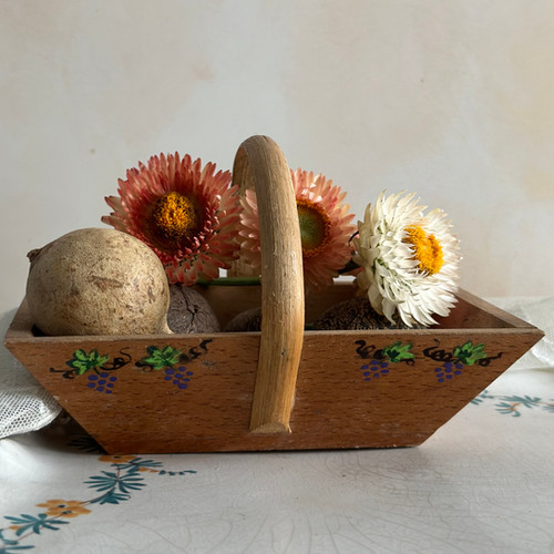 Mini wooden French grape trug hand painted | Quintessentially Fr