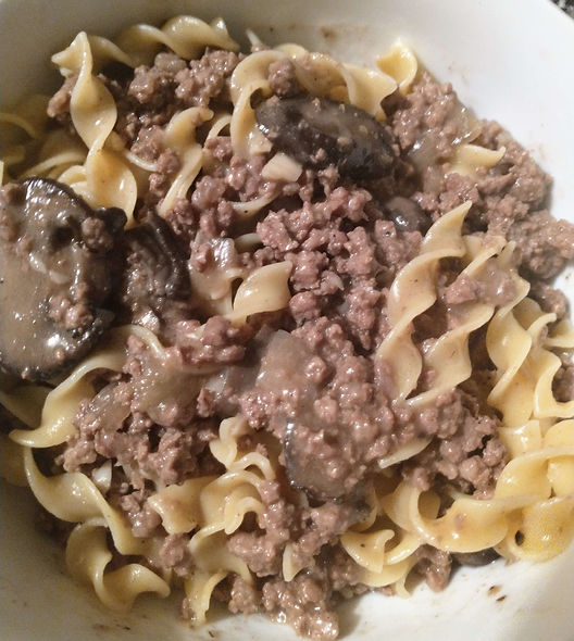 ground venison stroganoff