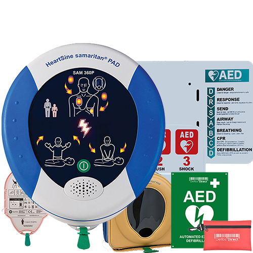 HeartSine 360P Fully Automatic AED with wall bracket - Sports & Schools ...