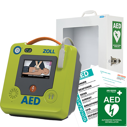Zoll AED 3 with wall cabinet - Defibrillator bundle | Defibs Direct