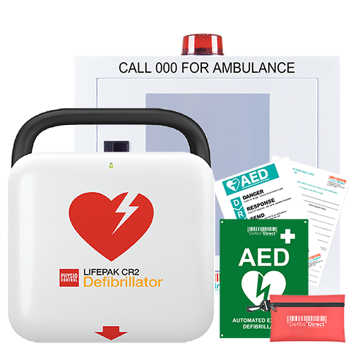 LIFEPAK CR2 Essential AED with alarmed cabinet - SA defibrillator ...