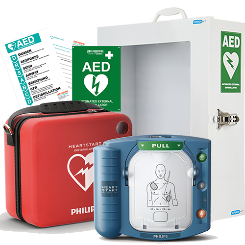 Philips HeartStart HS1 Semi Automatic AED with wall cabinet - Defib ...