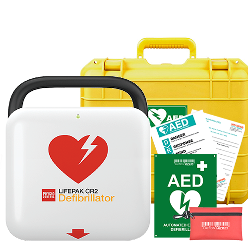 LIFEPAK CR2 Essential AED with waterproof case - Defibrillator bundle ...