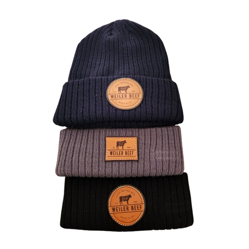 Leather Patch Rib Stocking Hat | My Site