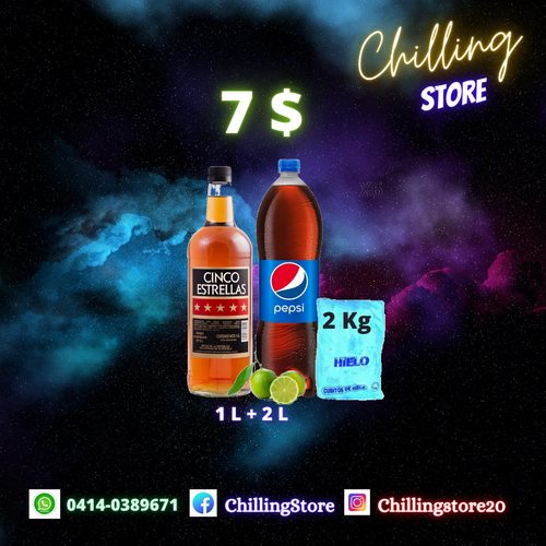 Ron Cinco Estrellas (1 L) + Refresco 2 Litros | ChillingStore
