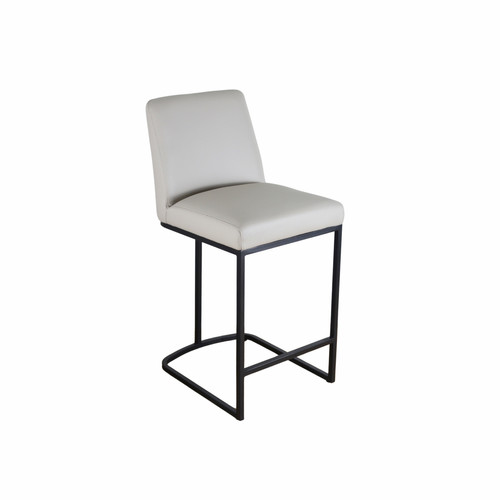 Sophie Counter Stool - Light Grey Leather | Tungsten Interiors
