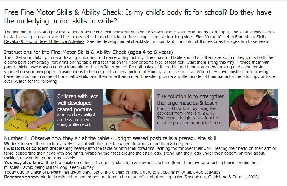 Free Fine Motor Skills and Ability Check