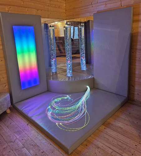 Modular Sensory Corner 1220 X 1220 Bubble Tube Rainbow Optics | Playfix
