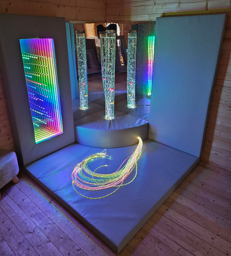 Modular Sensory Corner 1220 X 1220 Bubble Tube Mirror Optics | Playfix