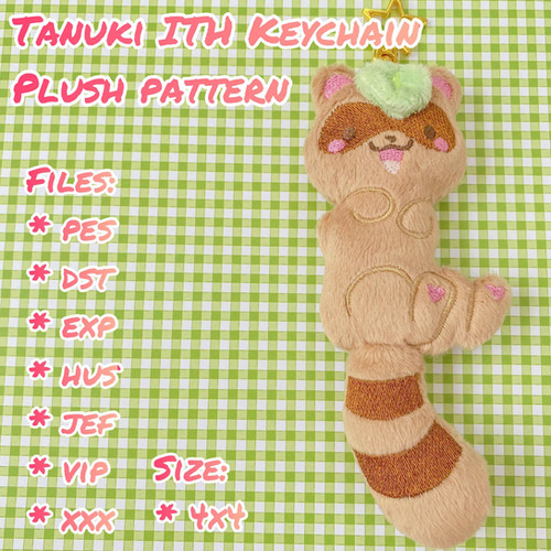 Tanuki Keychain ITH Embroidery Pattern | Sweet Stitches