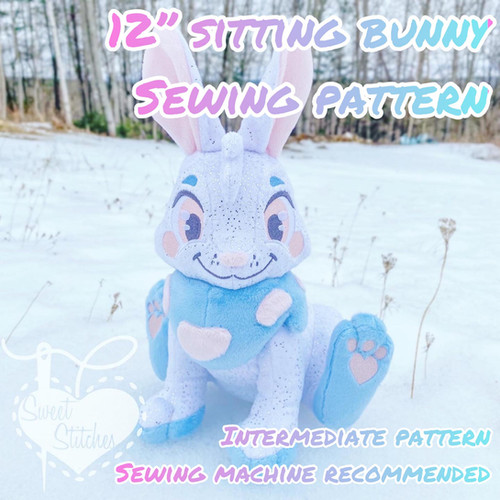 Sitting Bunny 12" Sewing Plush Pattern | Sweet Stitches